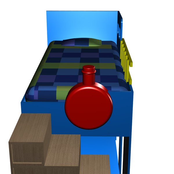 bunk train bed 3d max