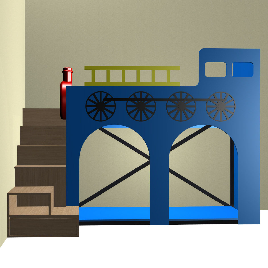 bunk train bed 3d max