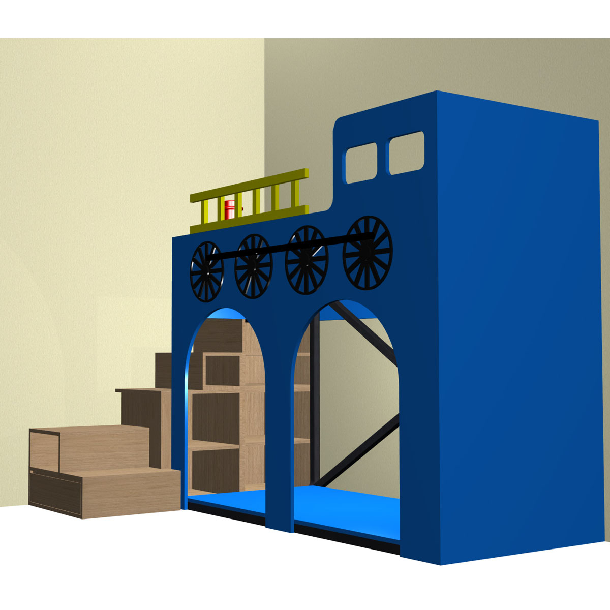 bunk train bed 3d max