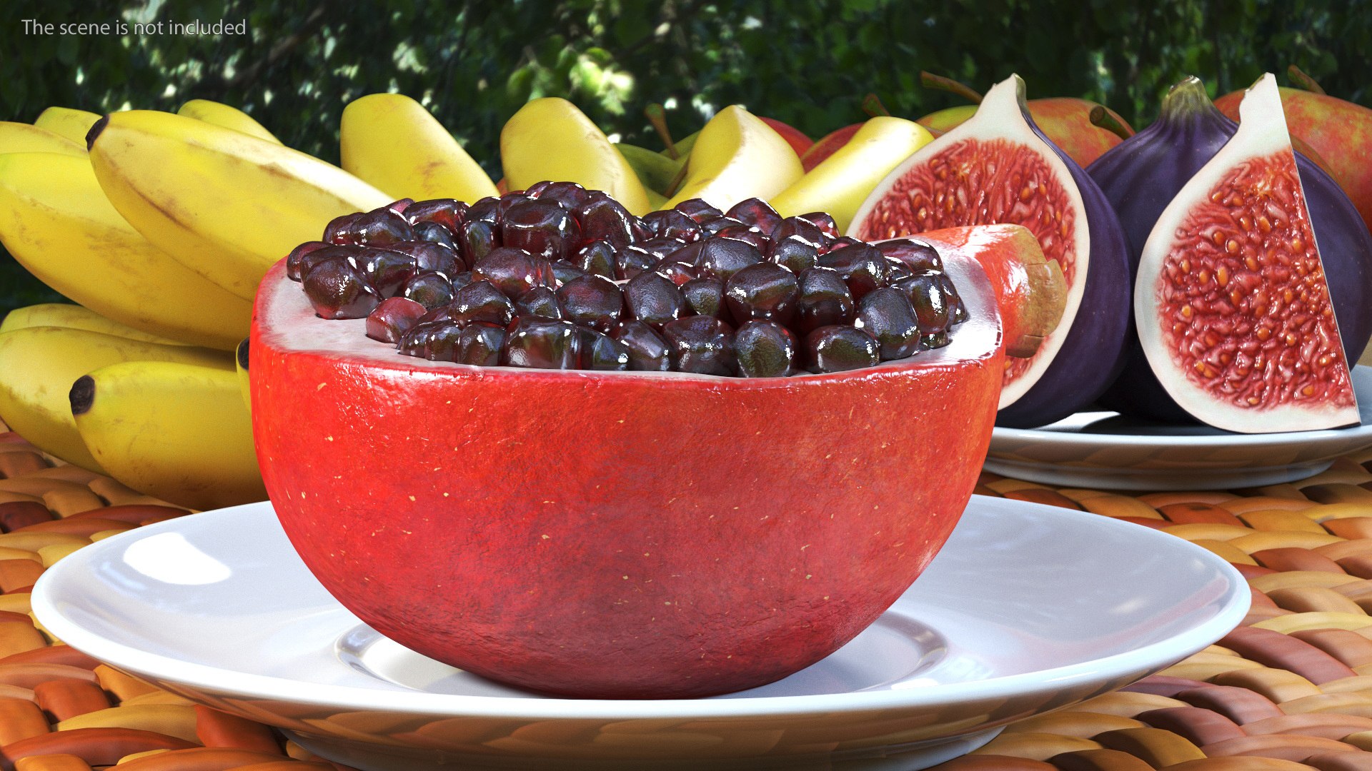 3d Pomegranate Red Fruit Cross Section Turbosquid 2117246