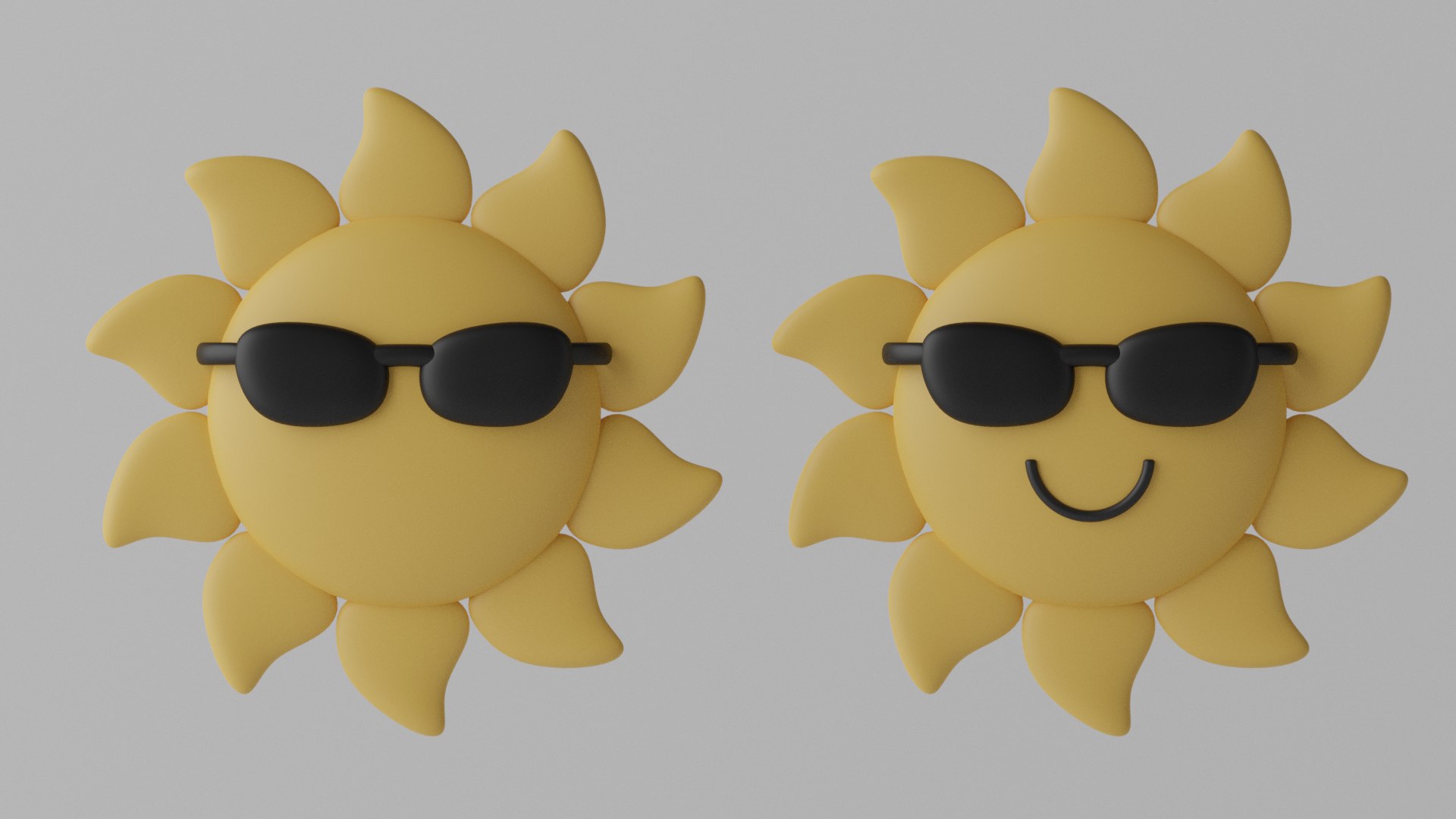 3D Cartoon Sun With Sunglasses - TurboSquid 2069045
