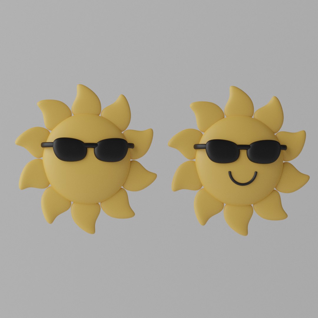 3D Cartoon Sun With Sunglasses - TurboSquid 2069045