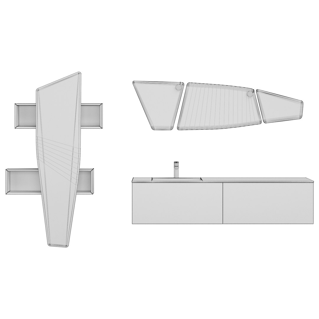 3D Arblu Lineo Vanity Unit With Doors Model - TurboSquid 2185773