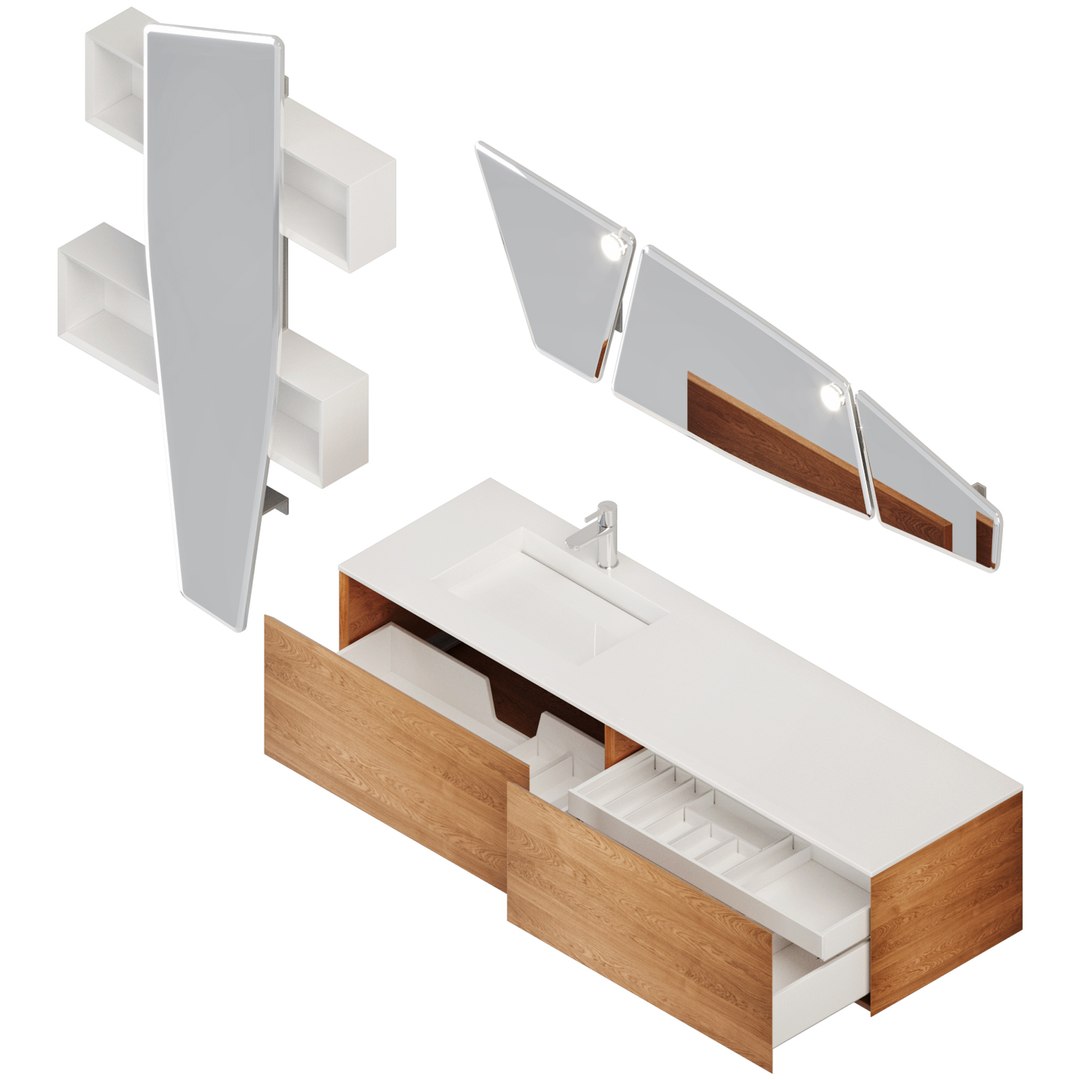 3D Arblu Lineo Vanity Unit With Doors Model - TurboSquid 2185773