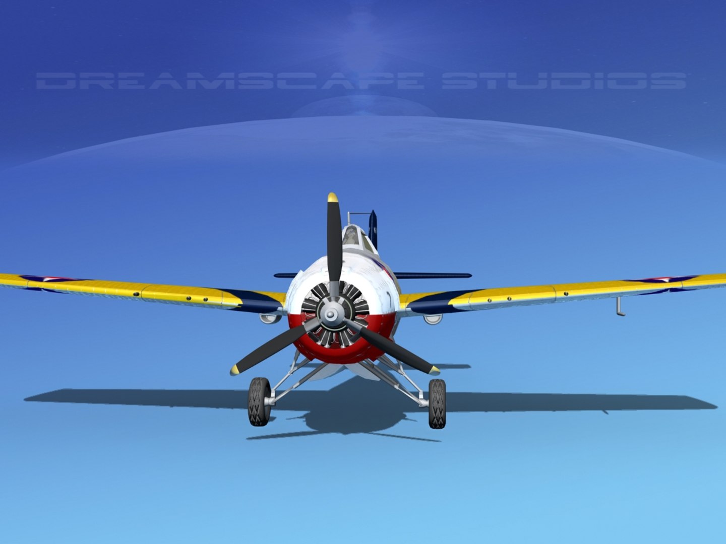 3d Model Of Grumman F4f-3 Fighter Aircraft