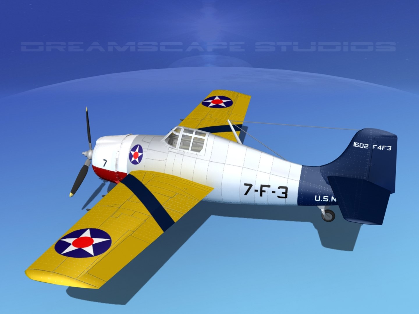 3d Model Of Grumman F4f-3 Fighter Aircraft