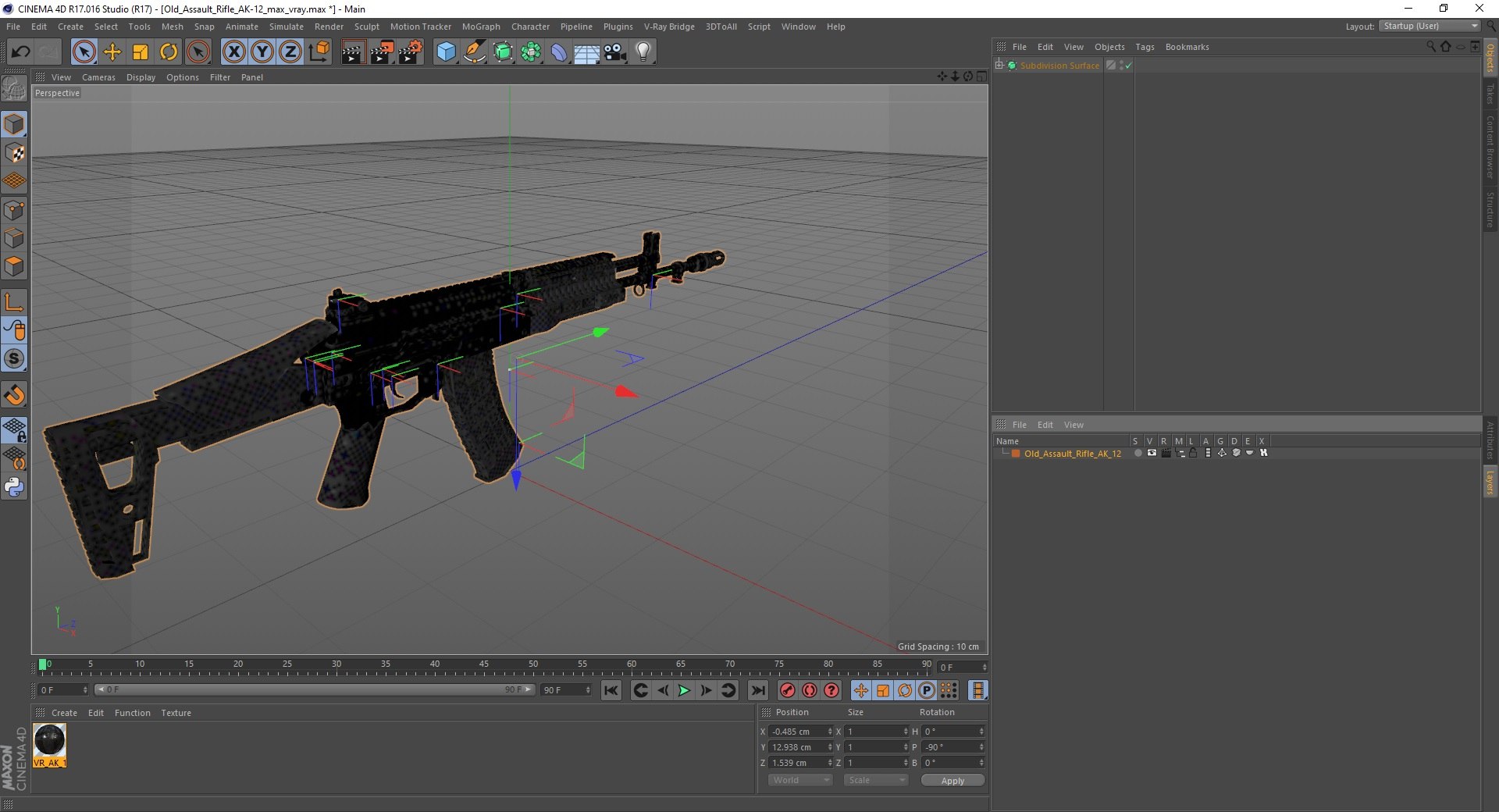 Old Assault Rifle AK-12 3D - TurboSquid 2128850