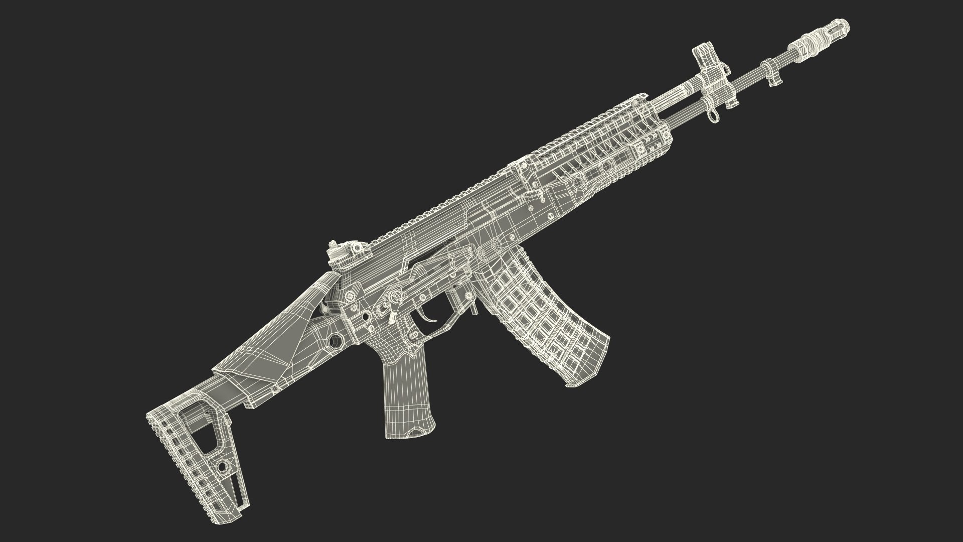 Old Assault Rifle AK-12 3D - TurboSquid 2128850