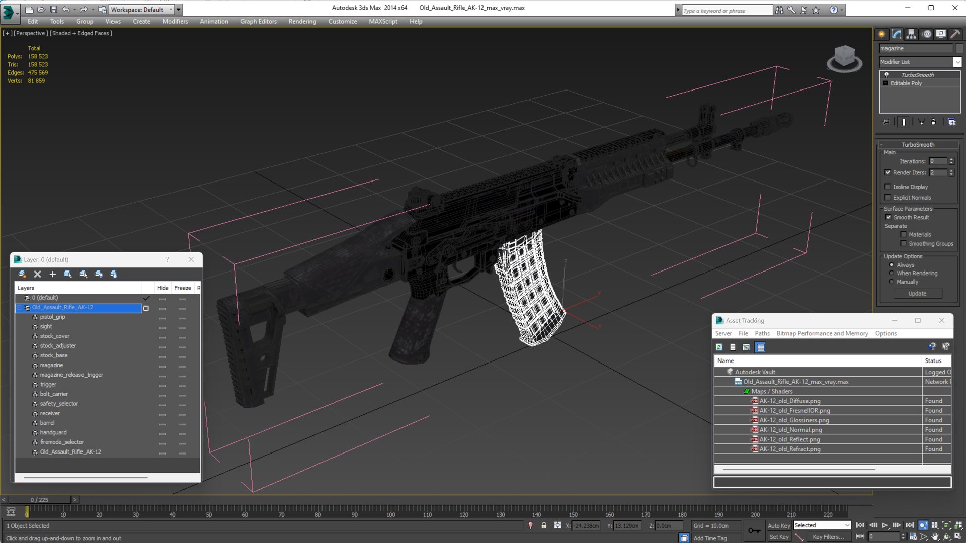 Old Assault Rifle AK-12 3D - TurboSquid 2128850