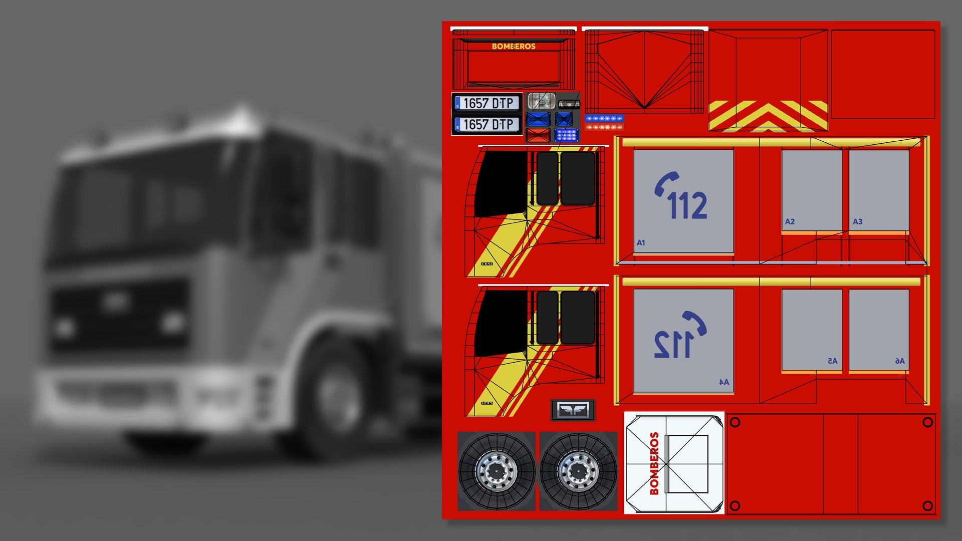Spanish Firetruck 3D - TurboSquid 2090876