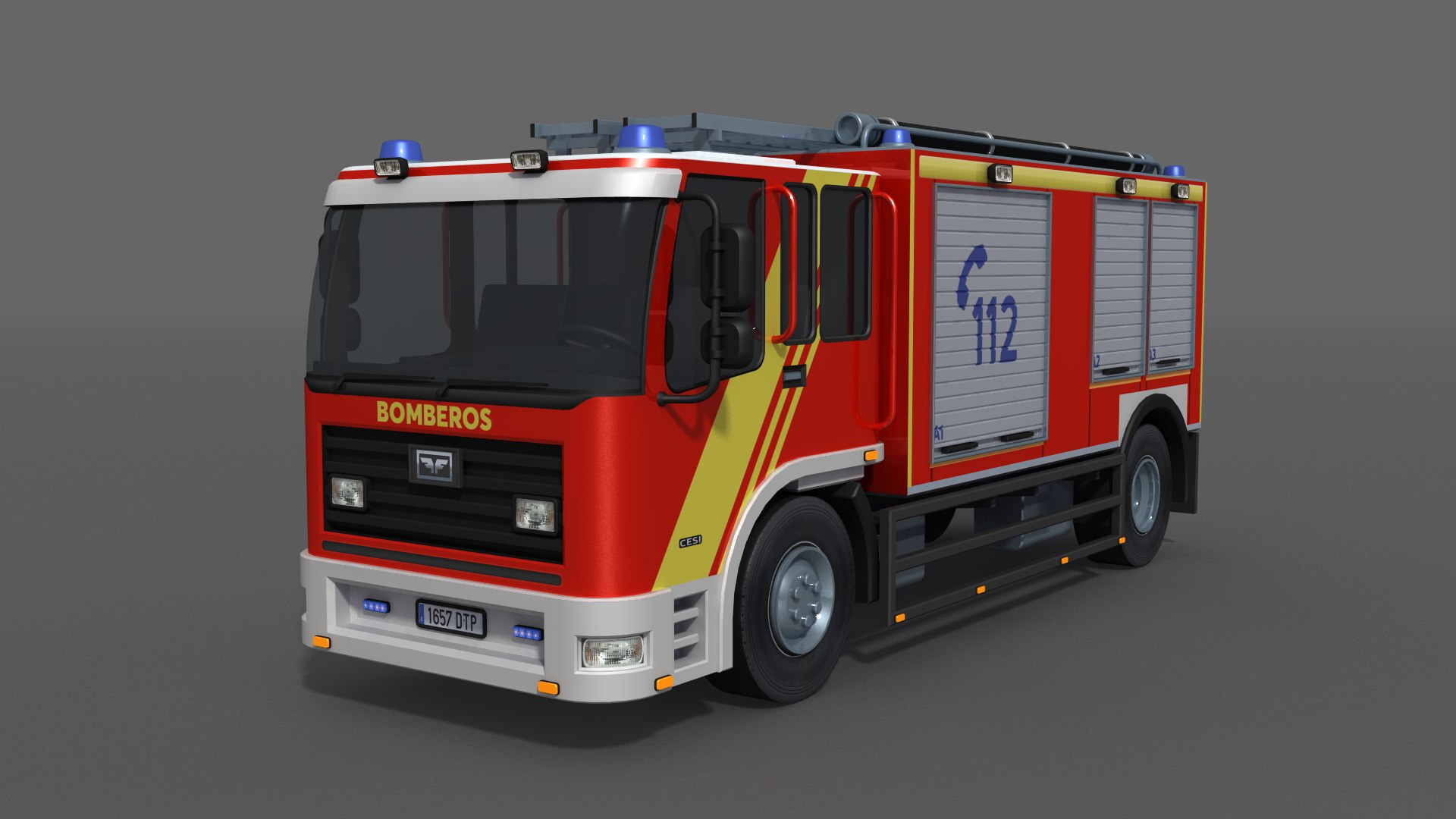 Spanish Firetruck 3D - TurboSquid 2090876