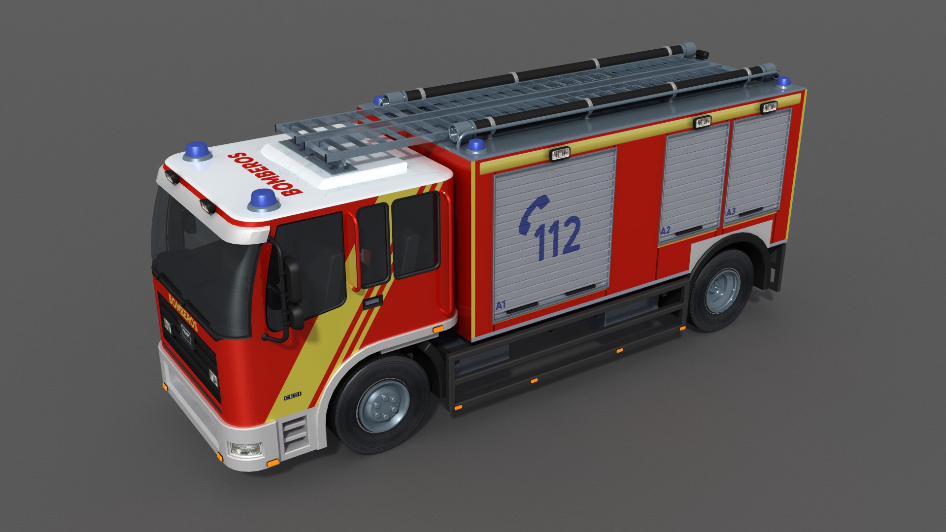 Spanish Firetruck 3D - TurboSquid 2090876