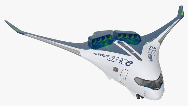 modelo 3d Airbus ZEROe con carrocería de ala combinada equipada ...