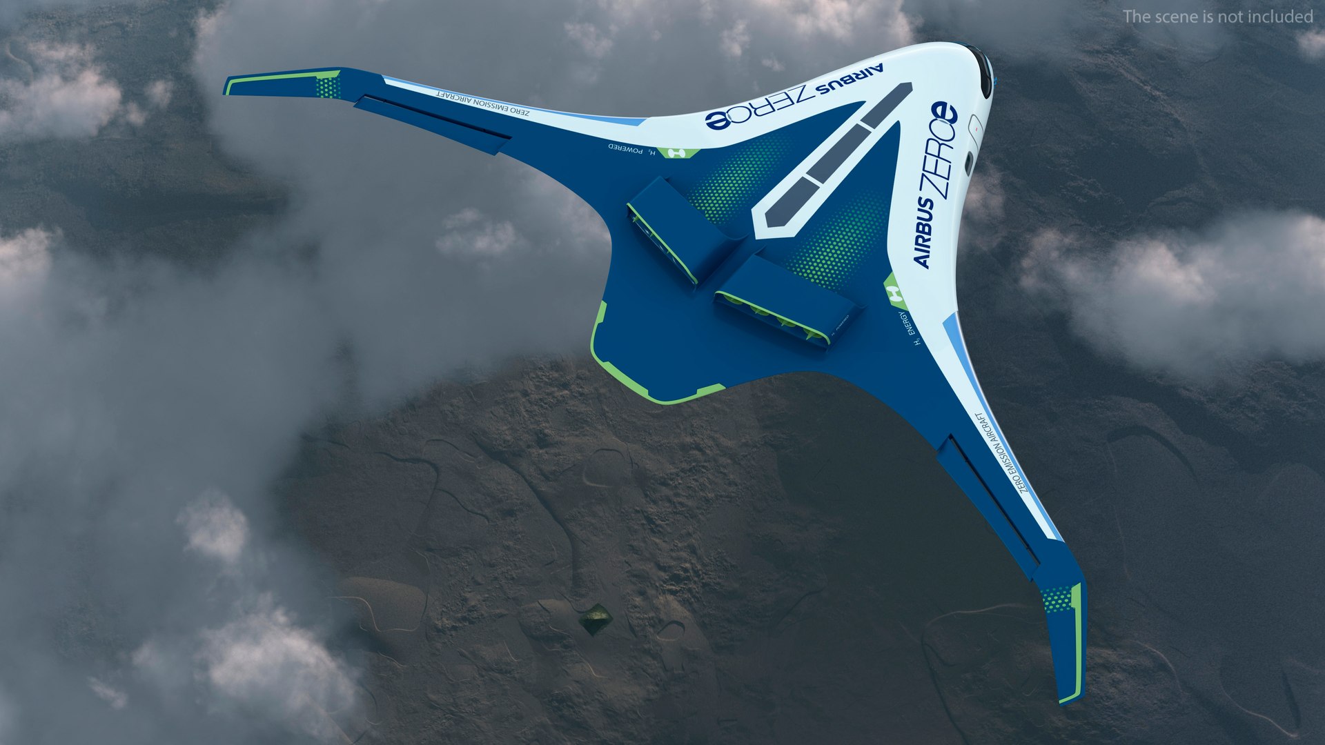 3D Airbus ZEROe Blended-Wing Body Rigged - TurboSquid 2040299