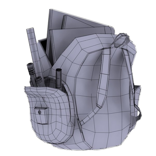 3d model school bag