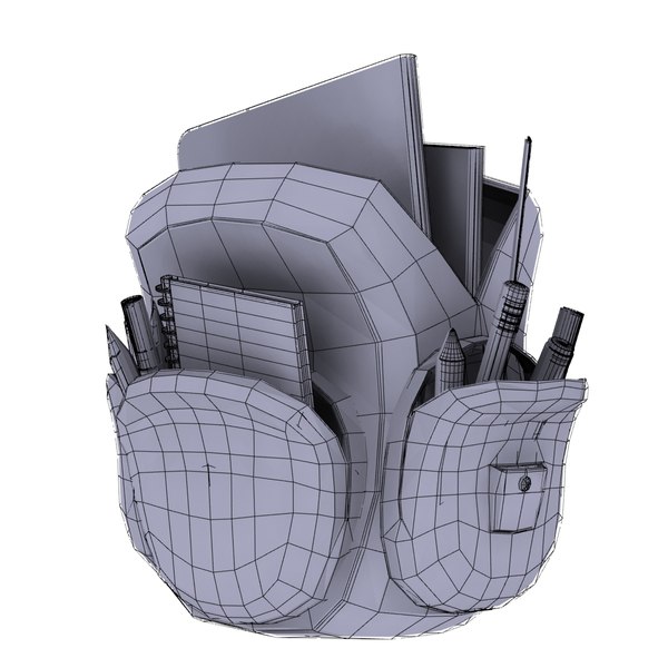 3d model school bag