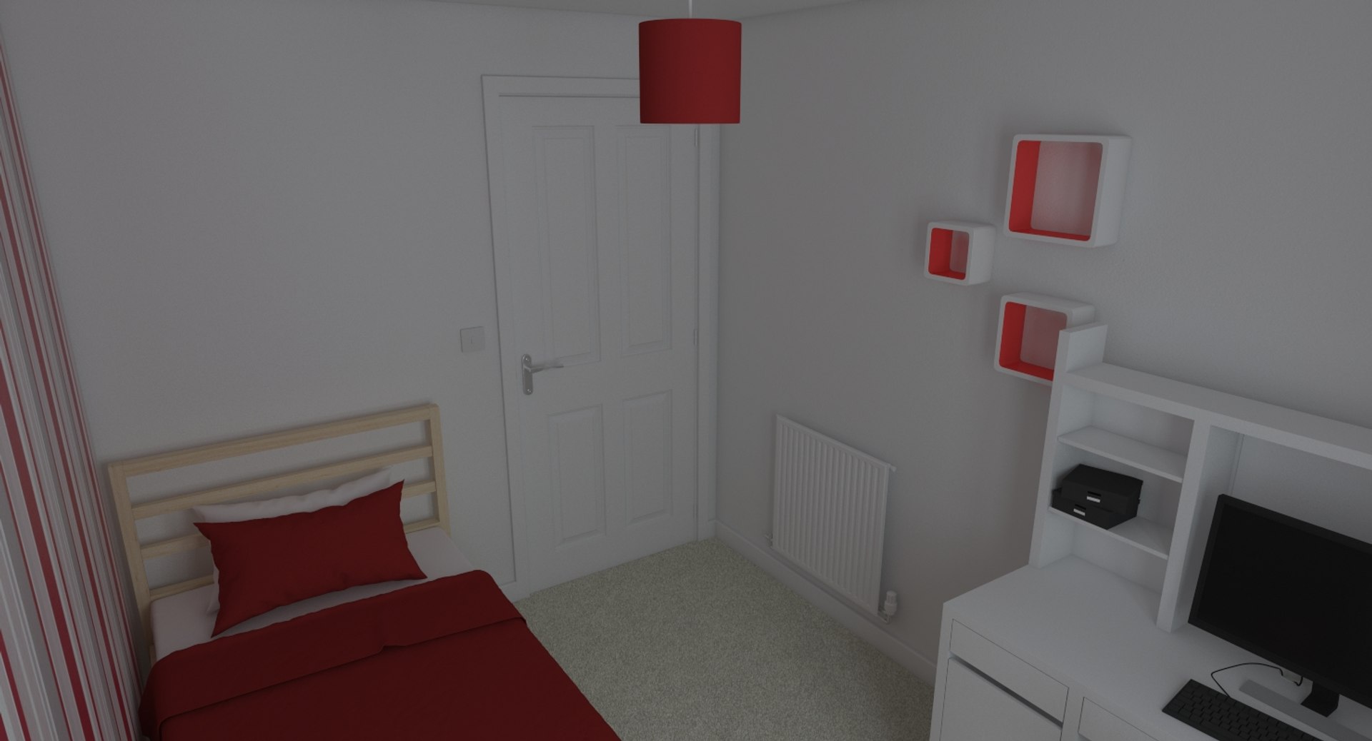 3D Model Small Bedroom Interior - TurboSquid 1341190