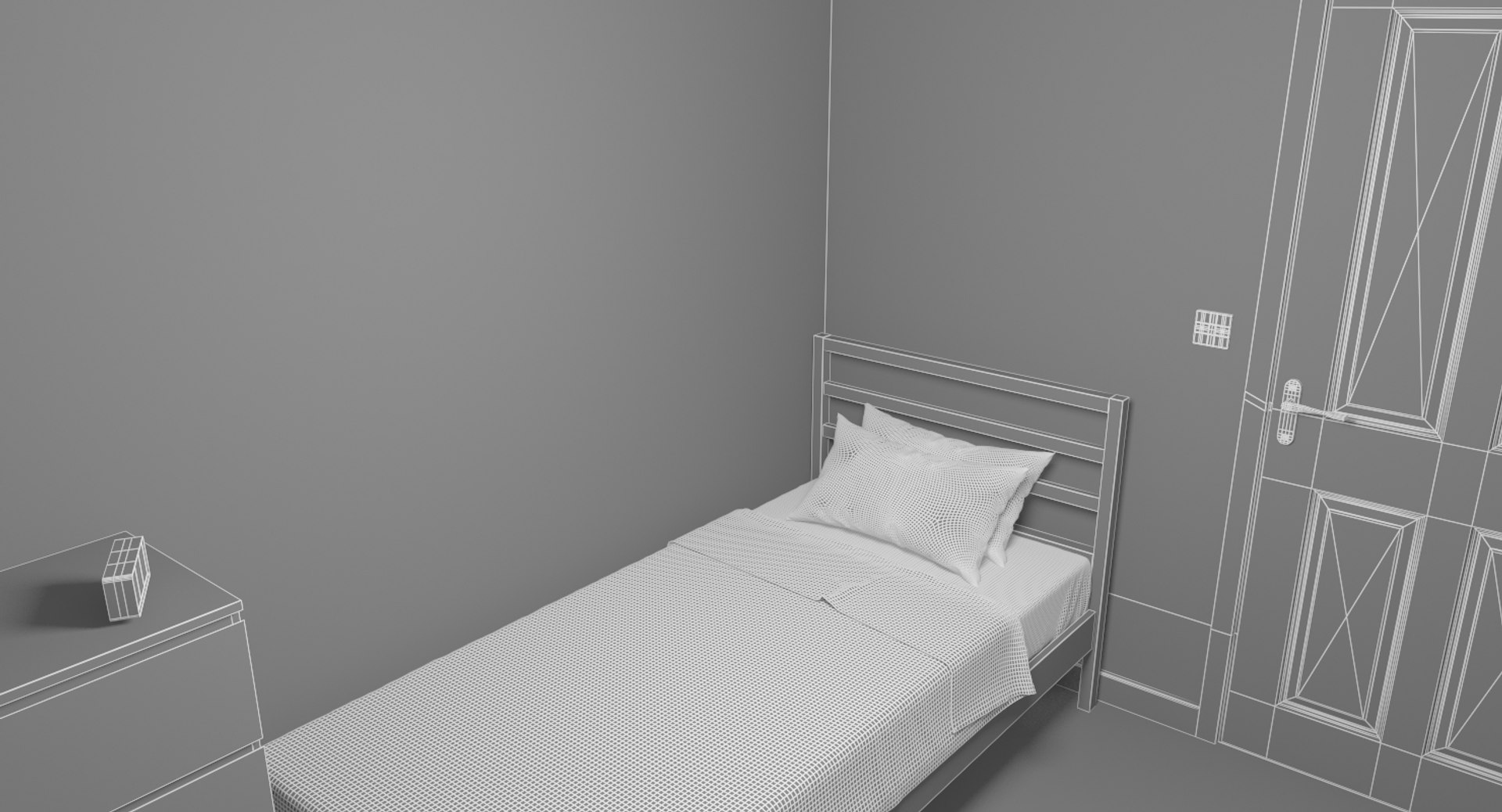 3D Model Small Bedroom Interior - TurboSquid 1341190