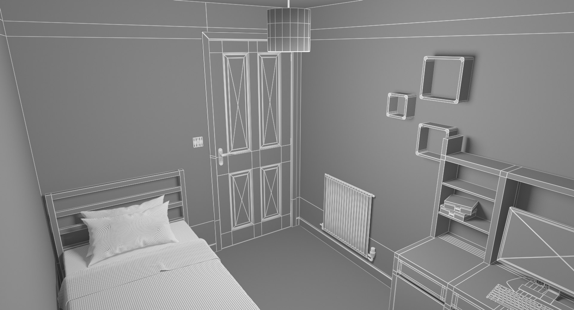 3D Model Small Bedroom Interior - TurboSquid 1341190