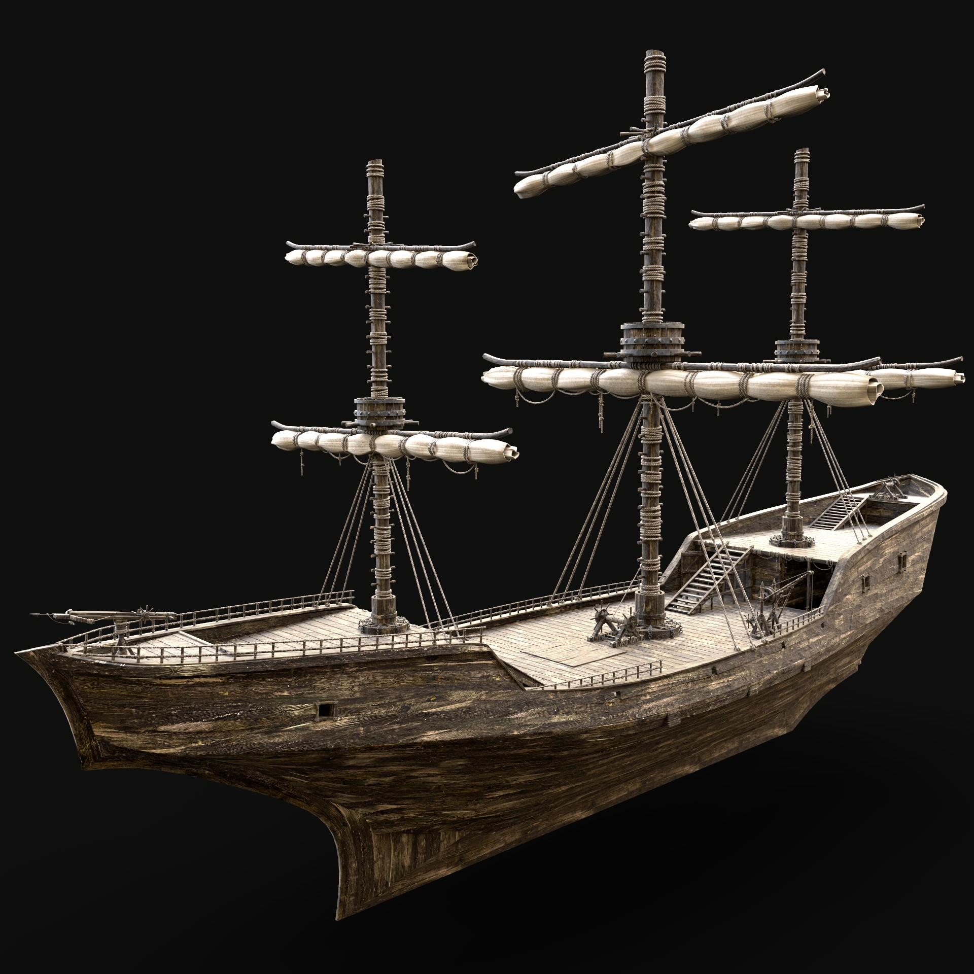 SHIP GALLEON BOAT GALLEY ARK BARGE PIRATE CORSAIR WATERCRAFT AAA3D模型 ...