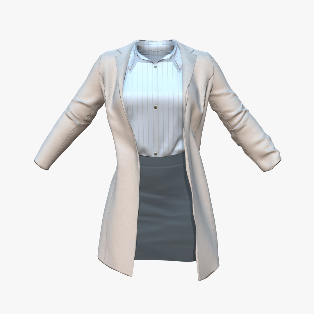 3D Women Full Scientist Lab Outfit Model - TurboSquid 1940631