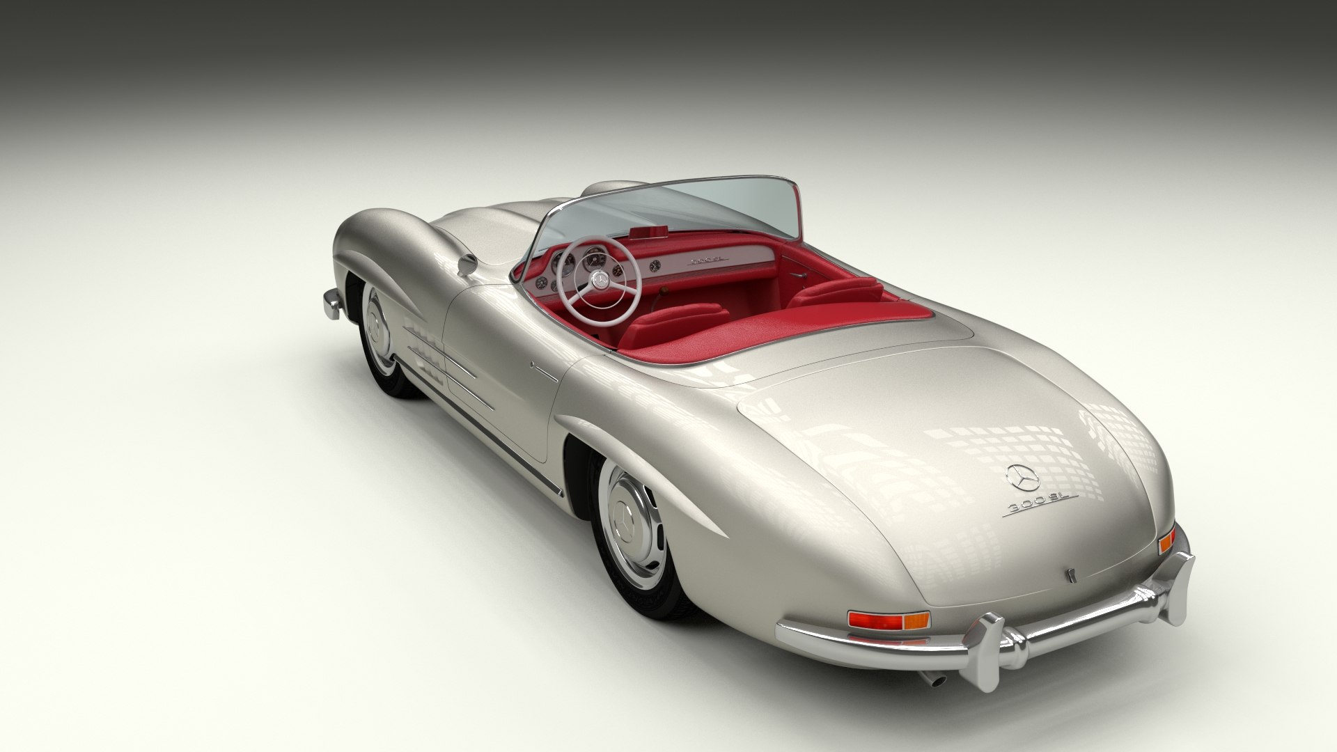 blend mercedes 300sl roadster modeled