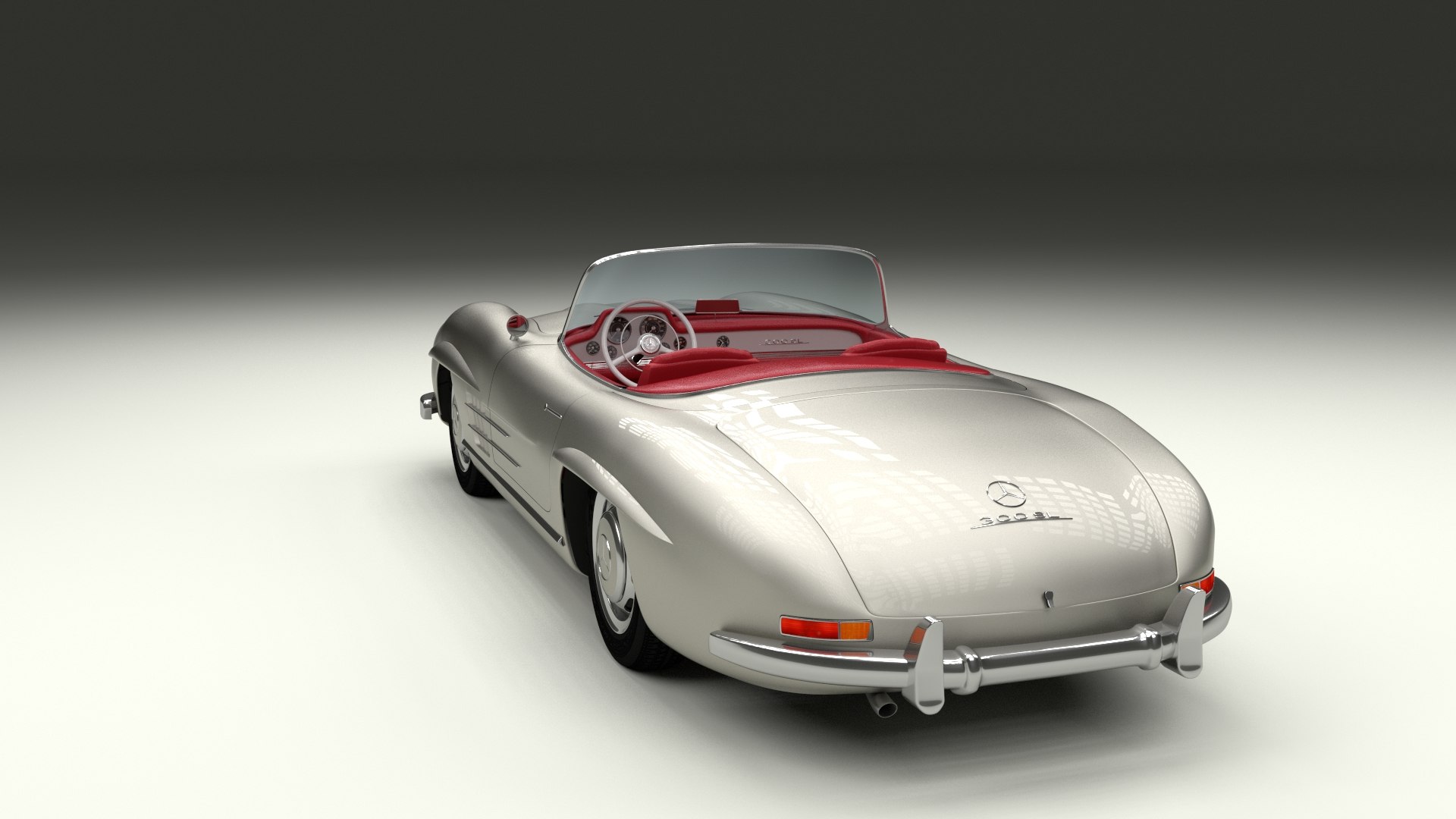 Blend Mercedes 300sl Roadster Modeled