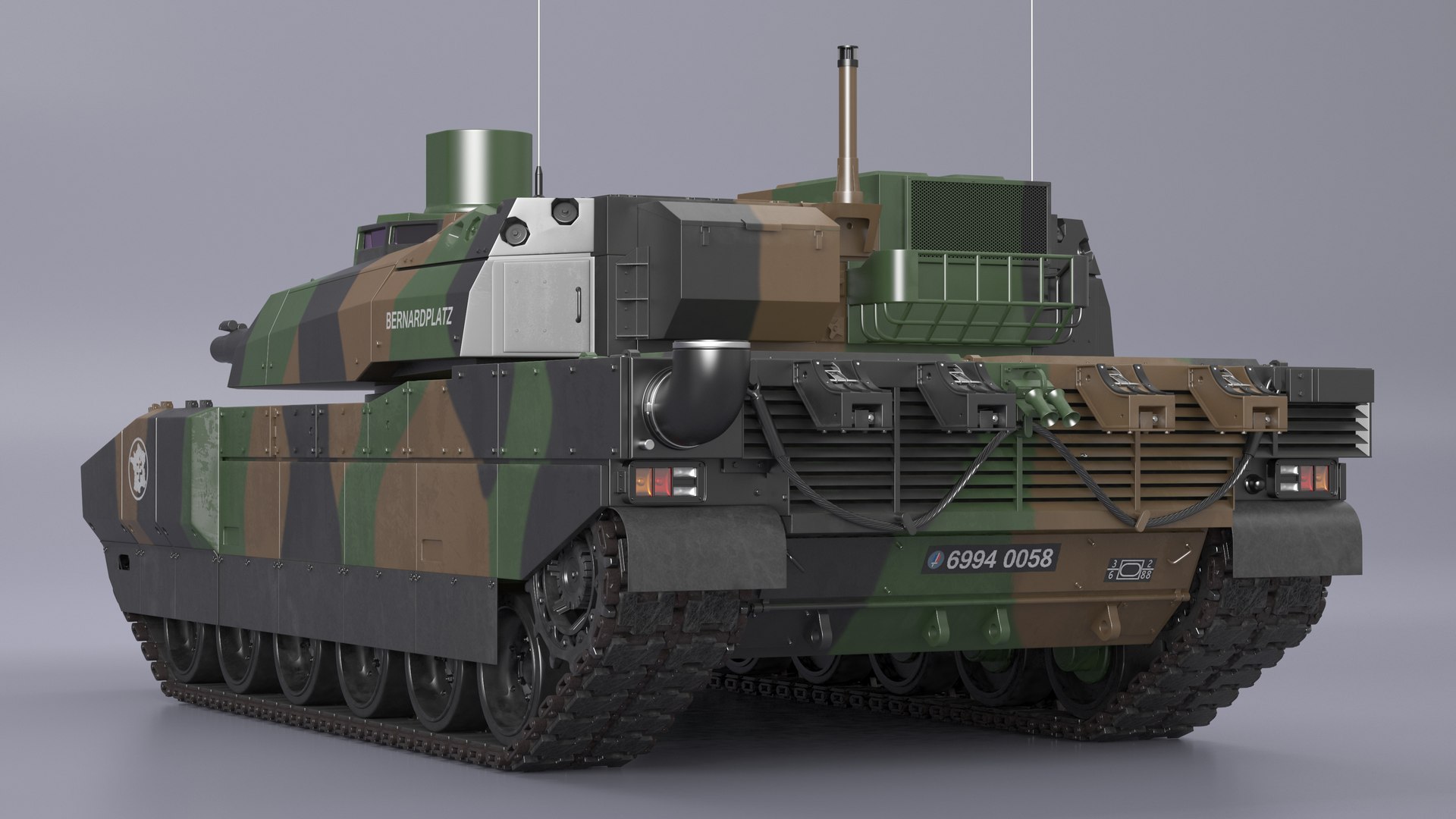 amx-56 leclerc french main 3d model