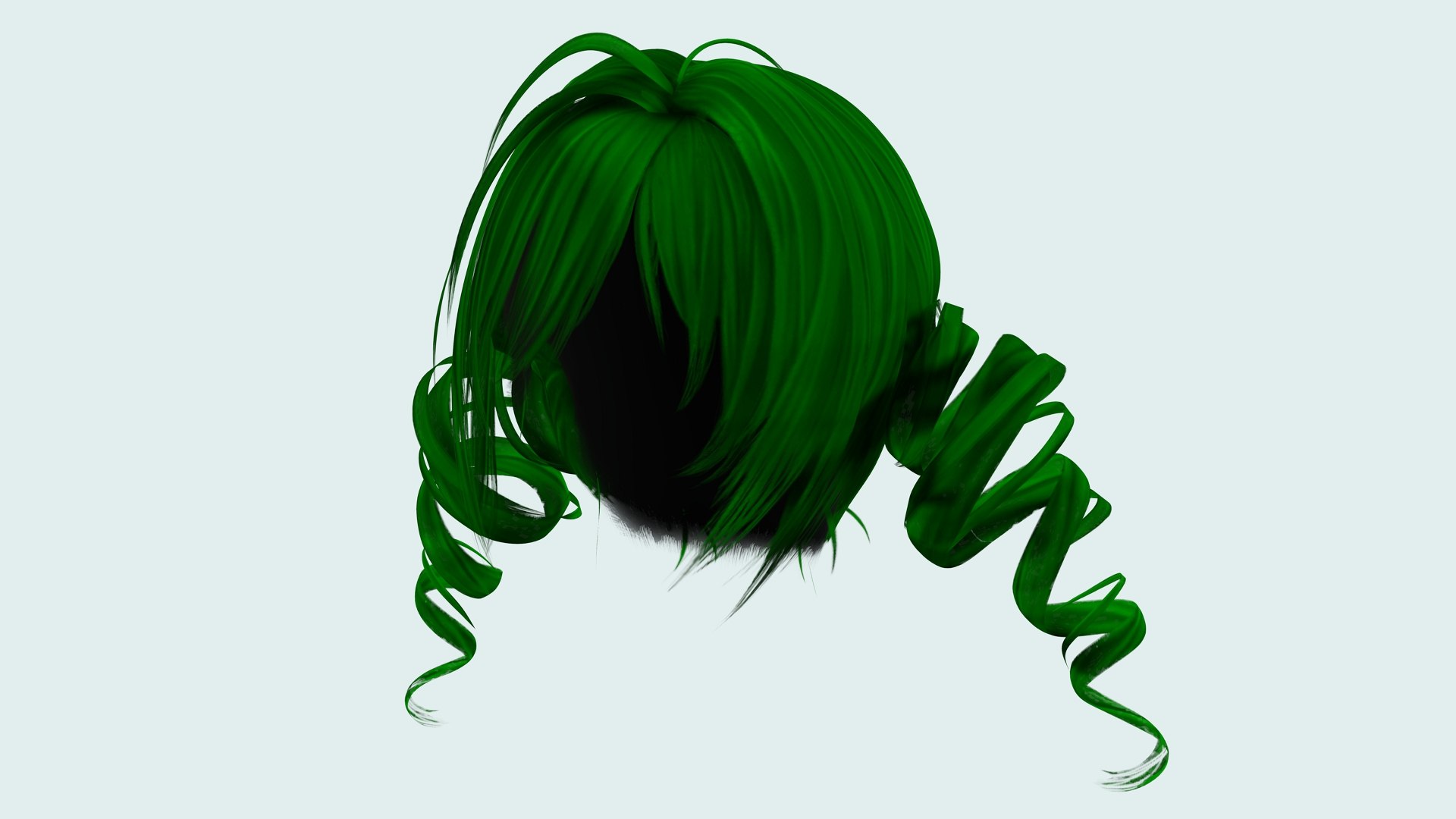 3D Female Hair- Spiral Spring Curly Pigtails - TurboSquid 2226205