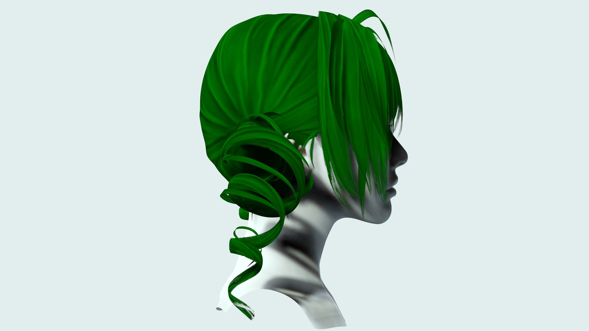3D Female Hair- Spiral Spring Curly Pigtails - TurboSquid 2226205