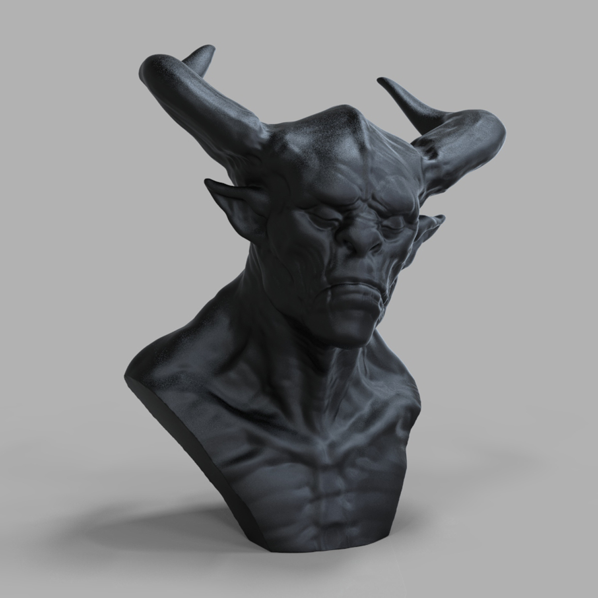 3d model printable creature head sculpture