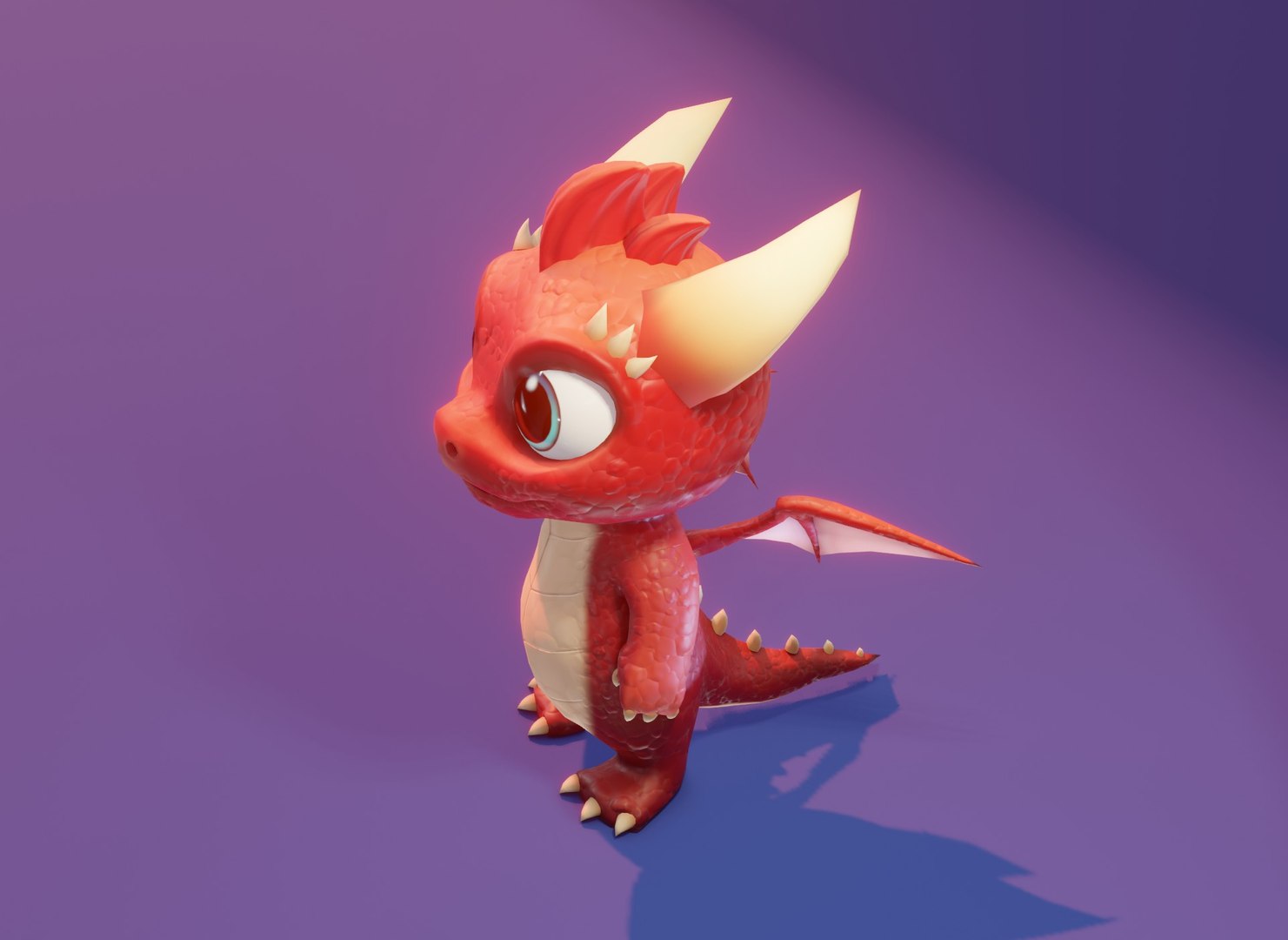 Cartoon Baby Dragon Low-poly 3D Model Red 3D Model - TurboSquid 2255136