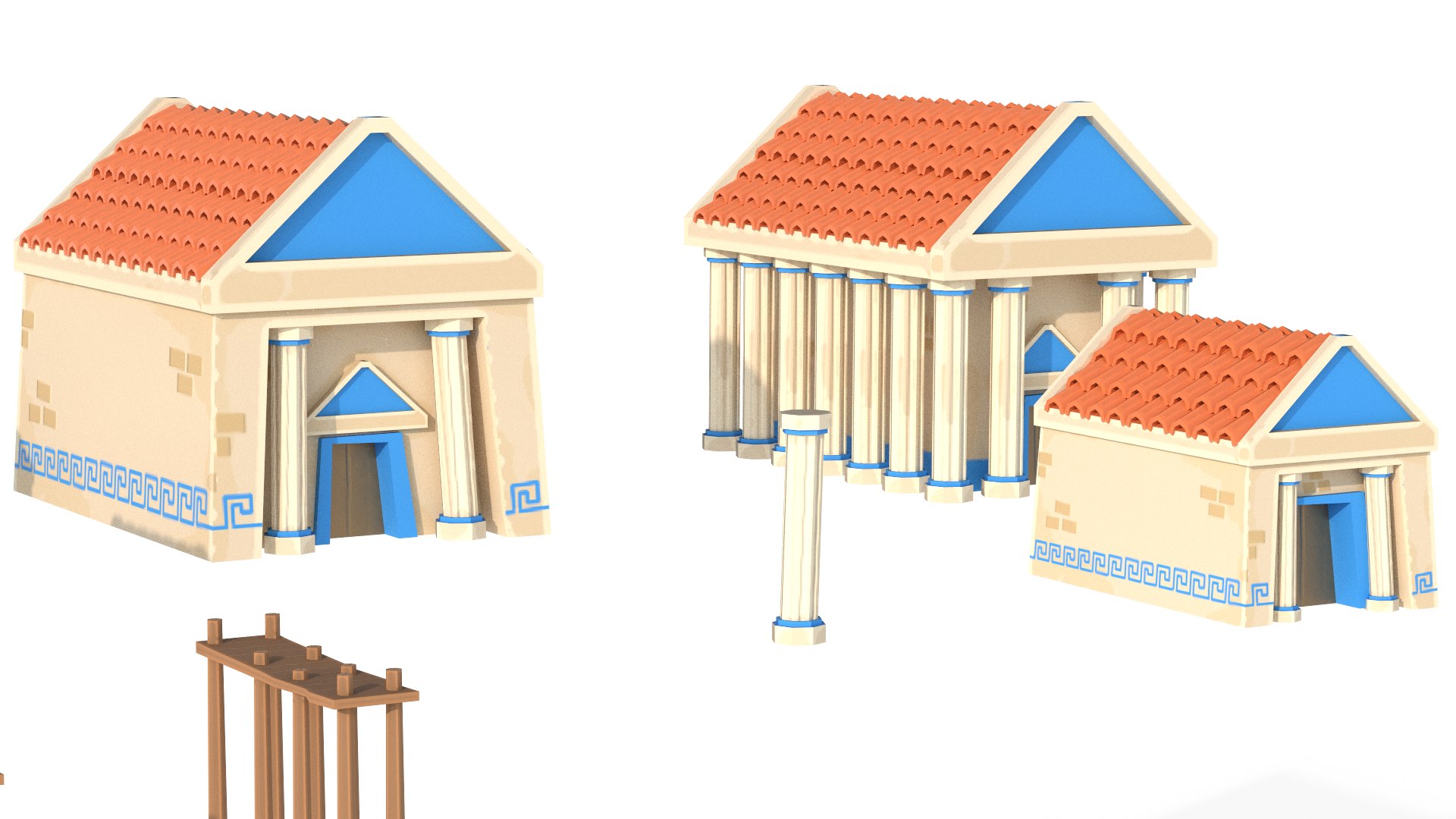3D Ancient Greece Village Model - TurboSquid 2068150