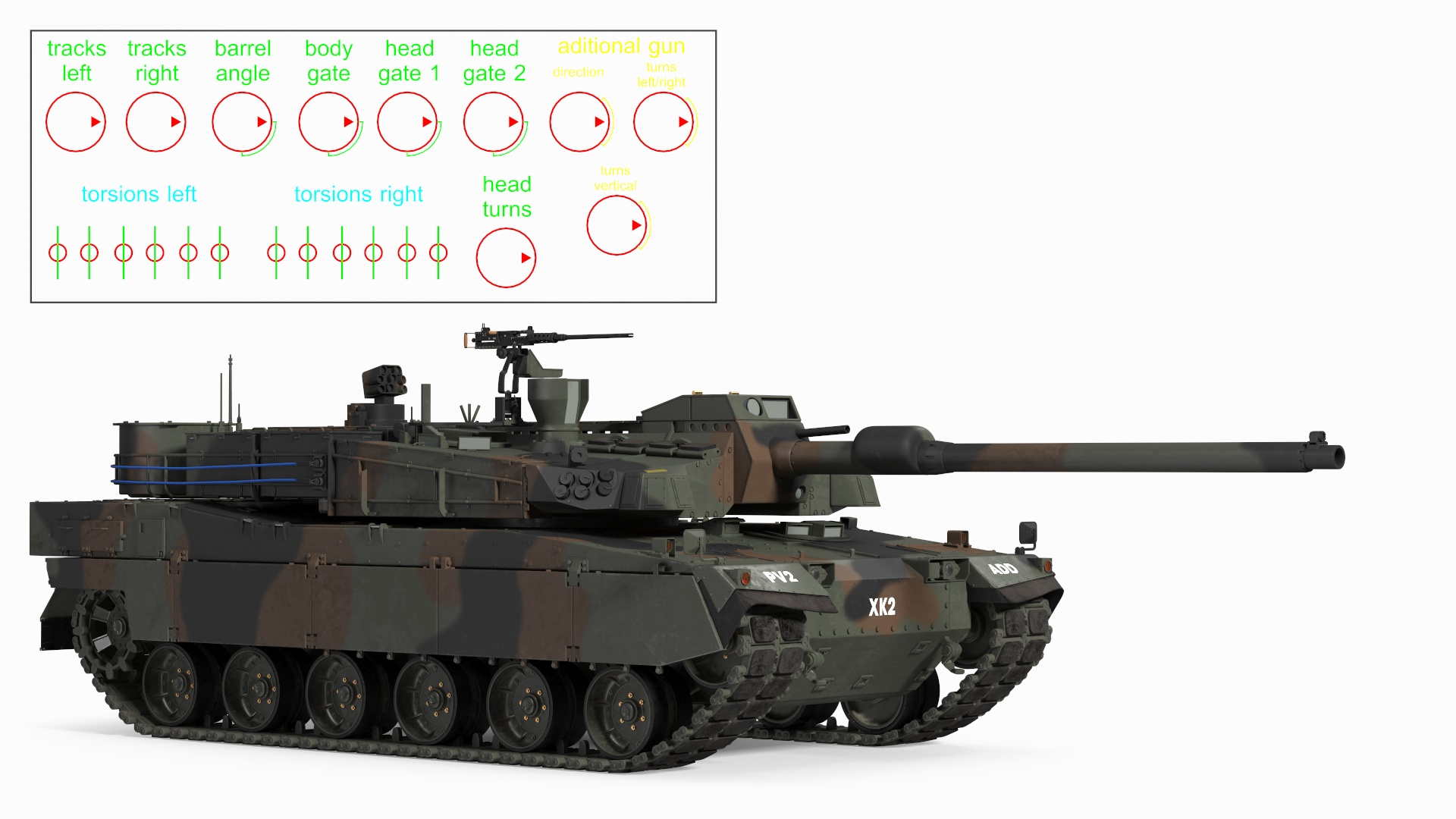 3D Korean K2 Tank Camouflage Color Rigged Model - TurboSquid 2225238