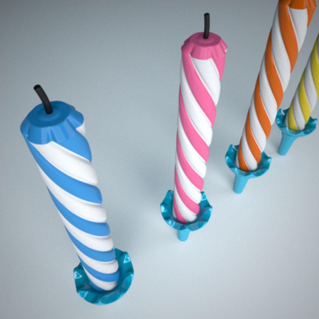 3d Birthday Cake Candles Model