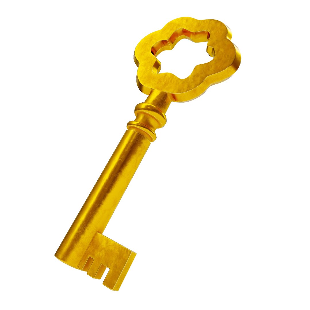 Vintage gold key 3d model model - TurboSquid 1976724