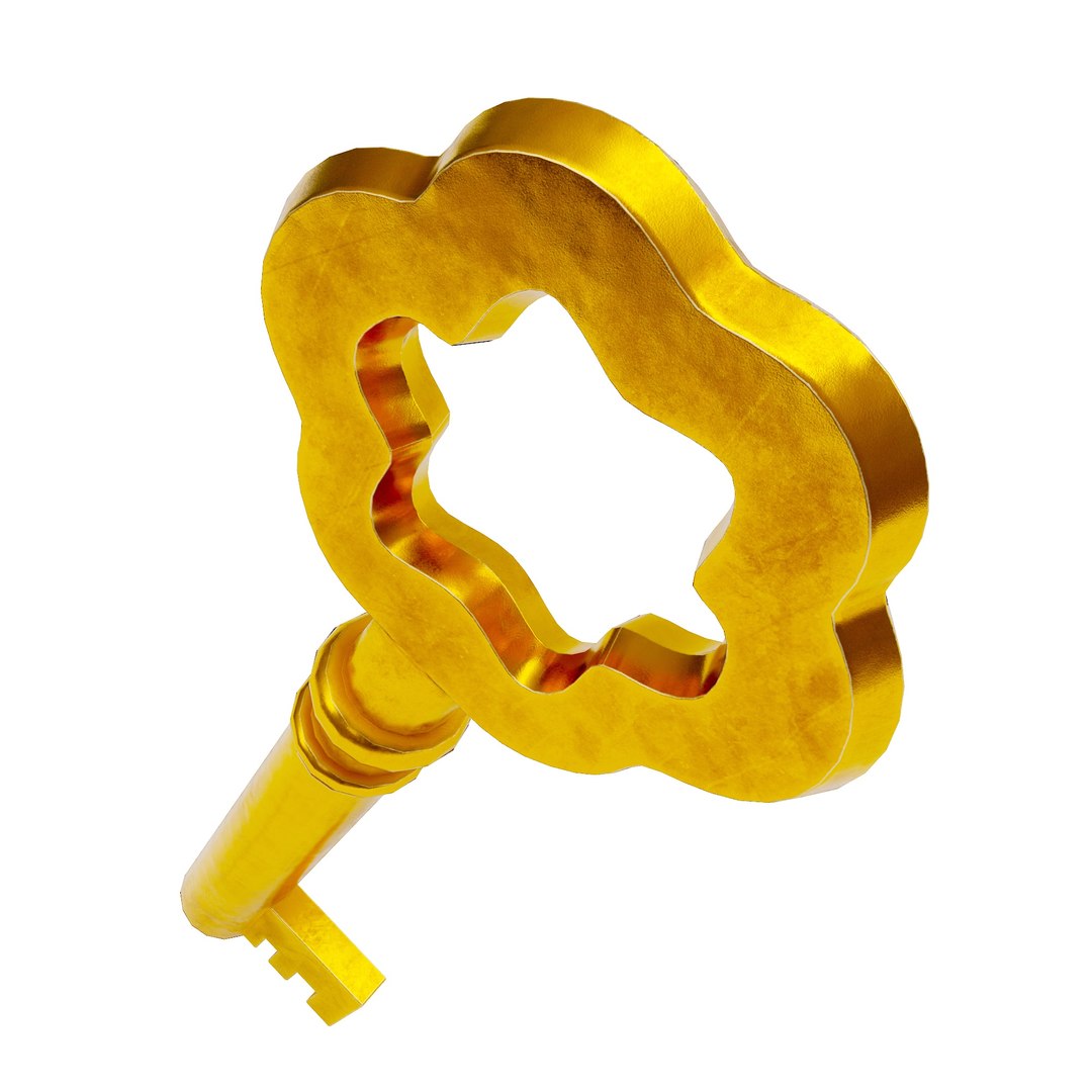 Vintage gold key 3d model model - TurboSquid 1976724