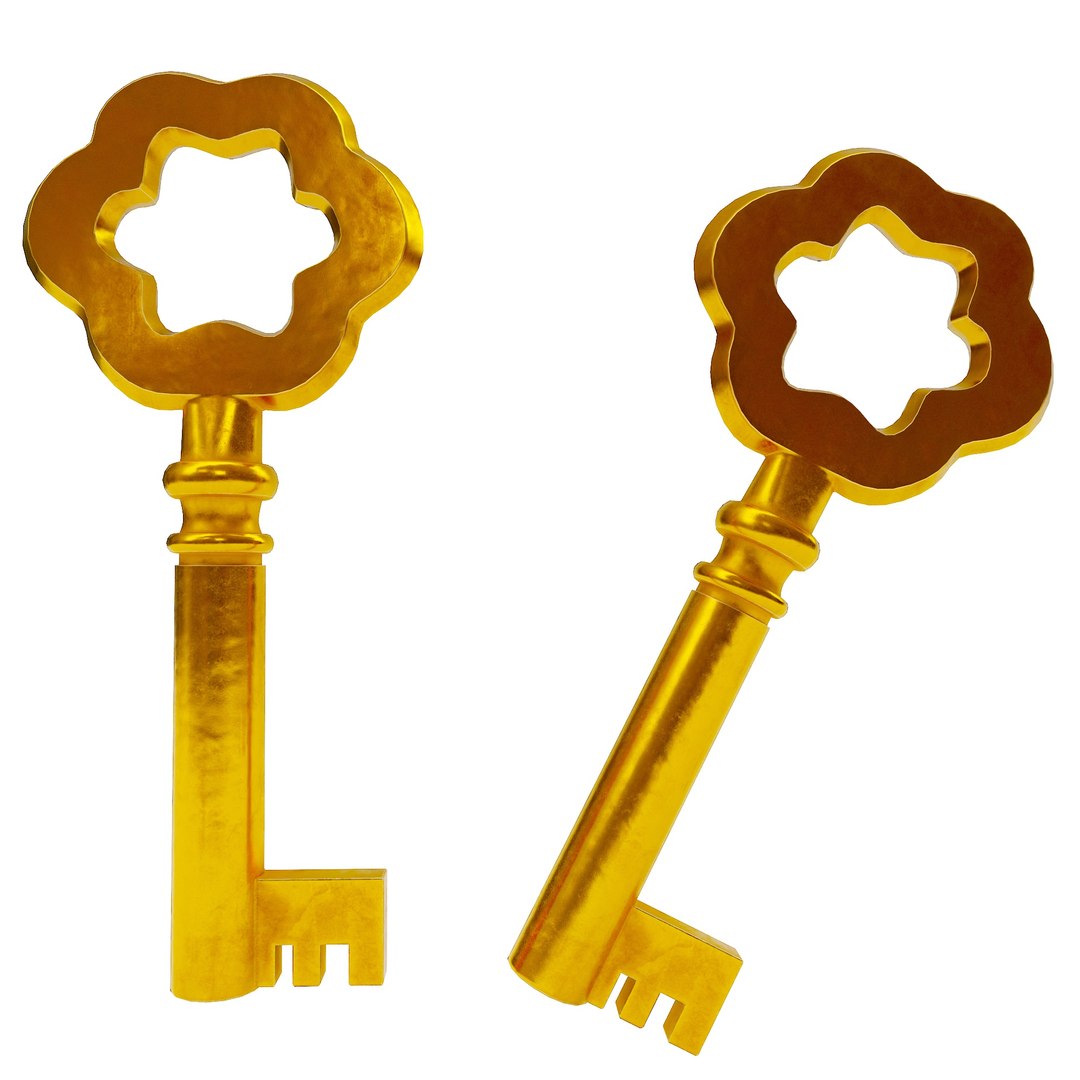 Vintage gold key 3d model model - TurboSquid 1976724