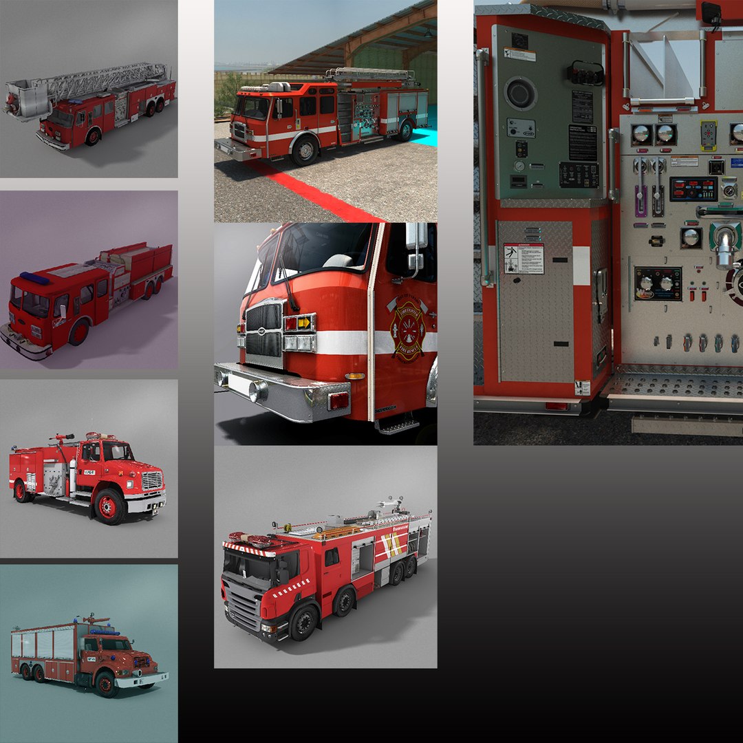 Fire Engines collection 3D model - TurboSquid 2131051