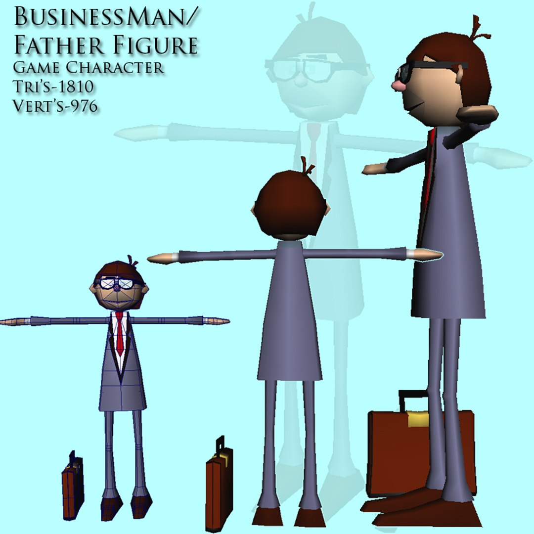 3d Business Man Dad Model