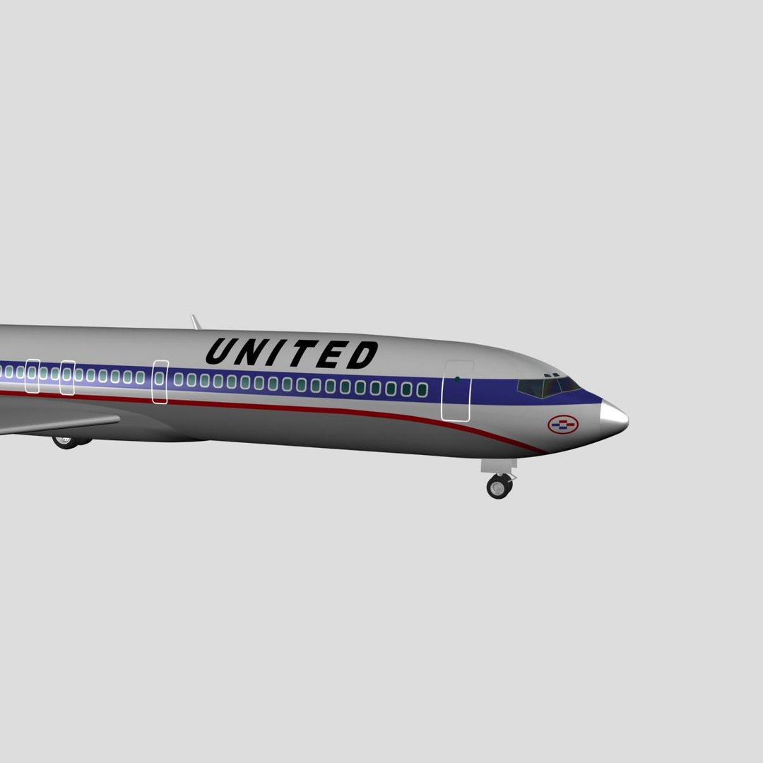 3d Model United Airlines 727-222 727