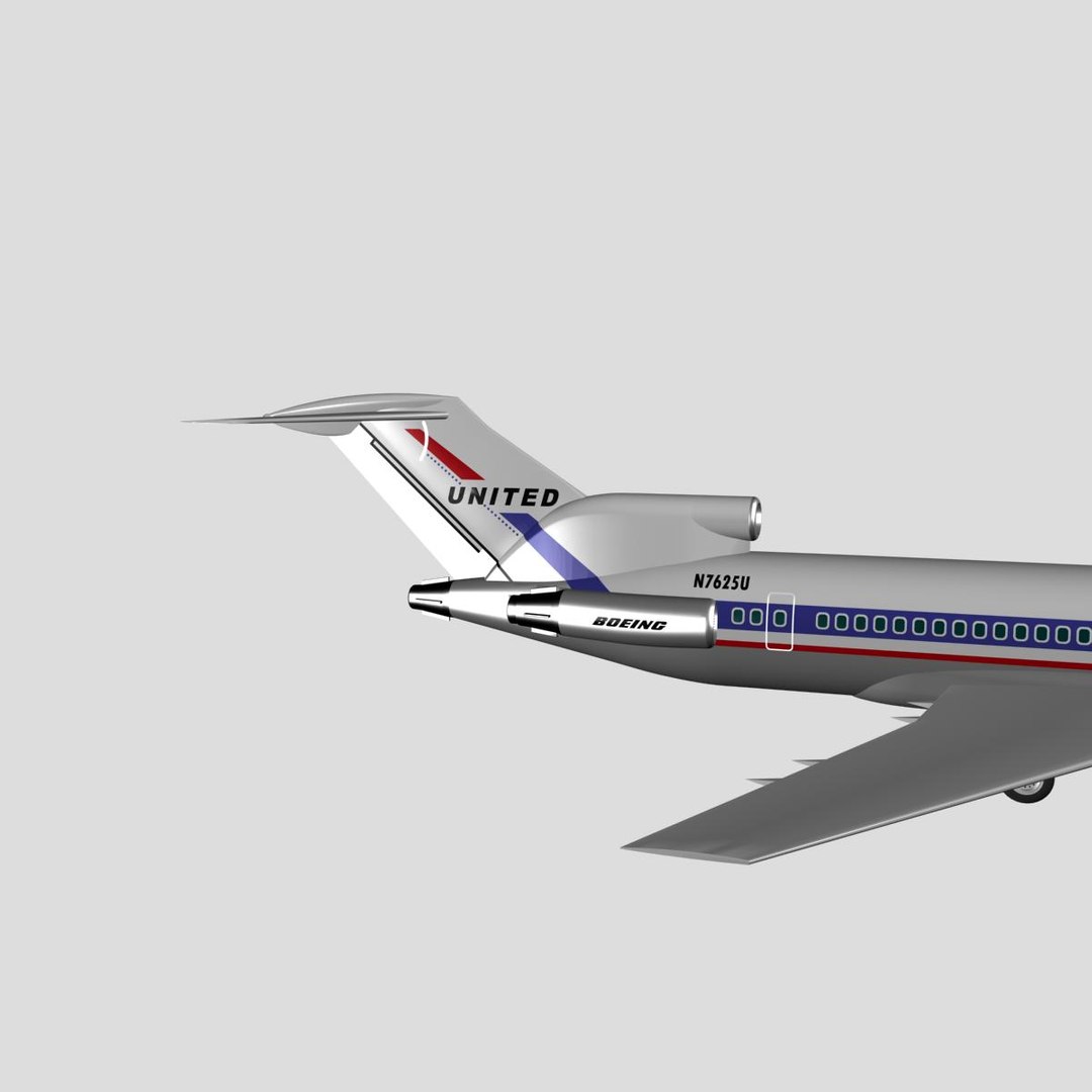 3d Model United Airlines 727-222 727