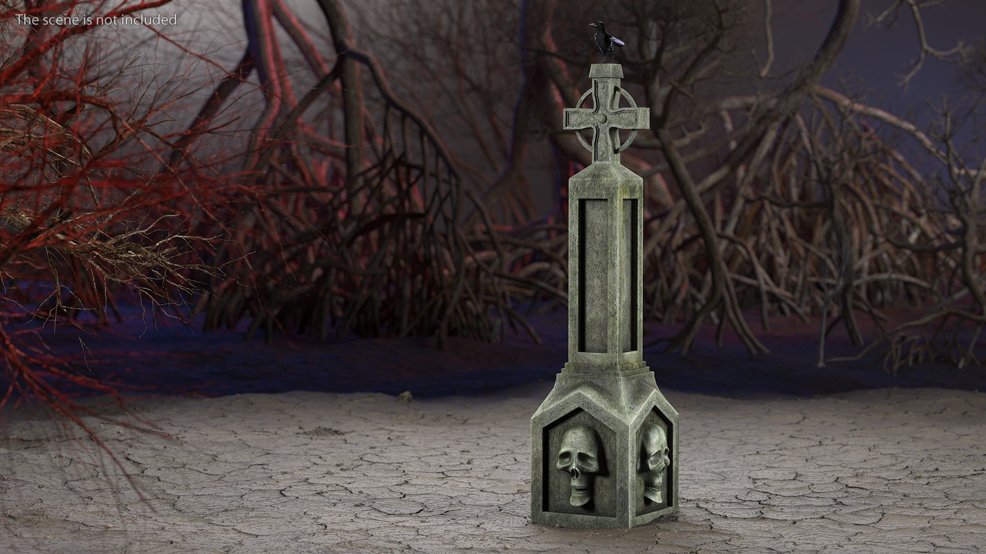 Raven On Halloween Tombstone Model - TurboSquid 2115667