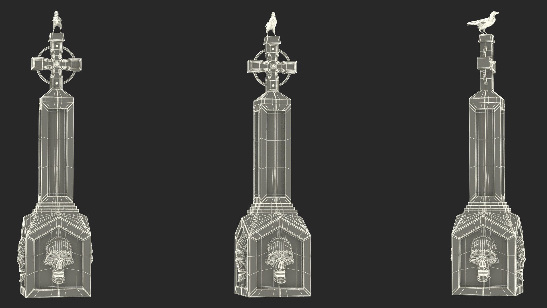 Raven on Halloween Tombstone model - TurboSquid 2115667