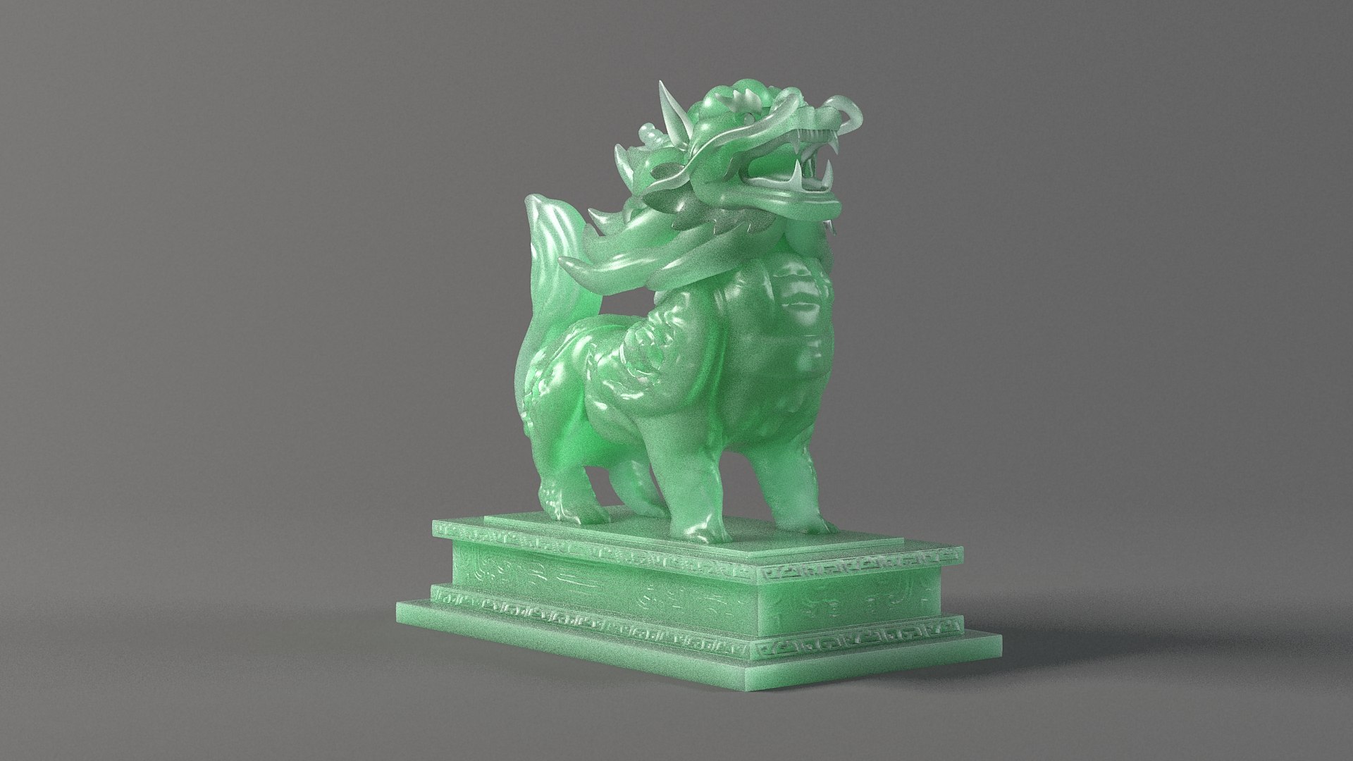 Carved Model Jade Seal Panlong Dragons 3D Model - TurboSquid 2242887