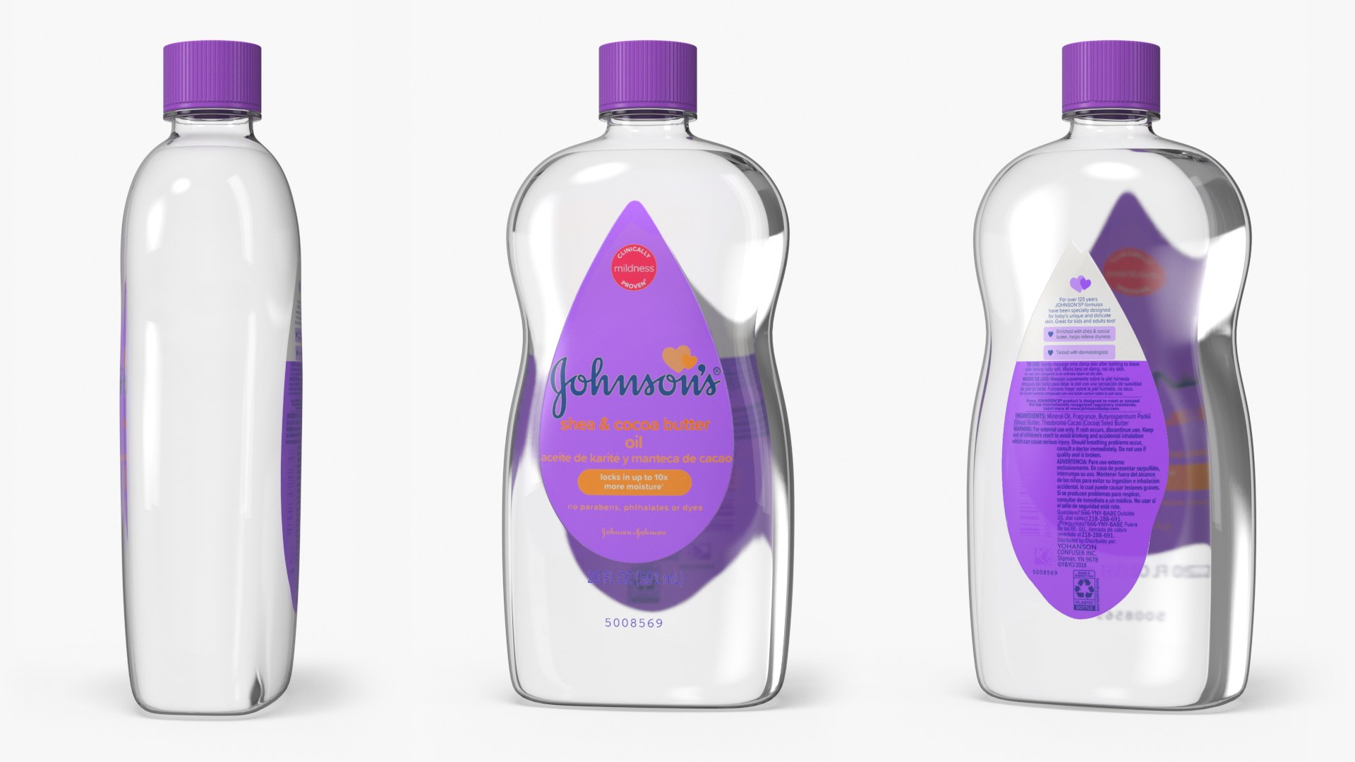 Johnsons Oil Bottle Purple 3D - TurboSquid 2315159