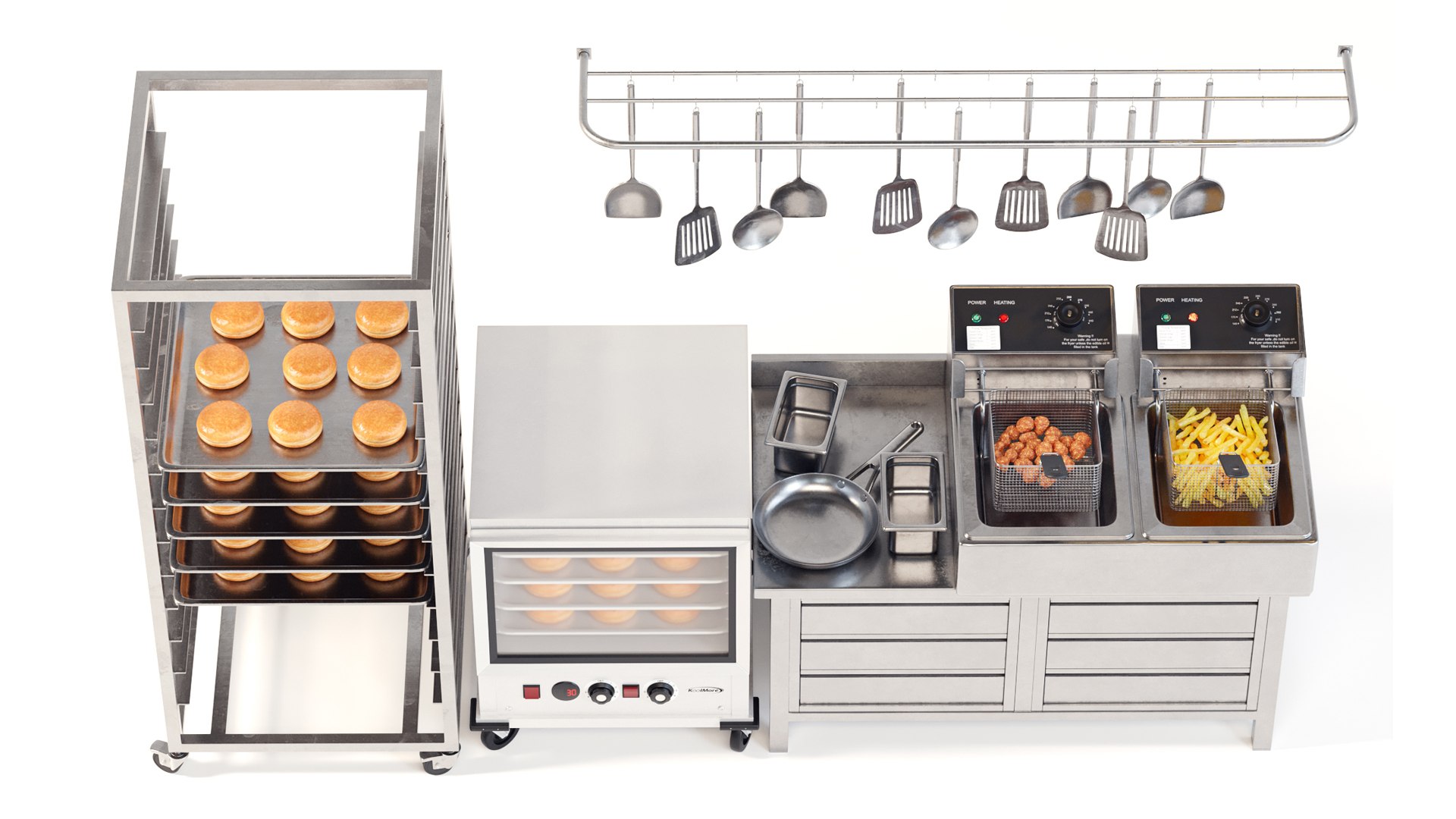 Commercial Kitchen Set 01 Model - TurboSquid 2345779