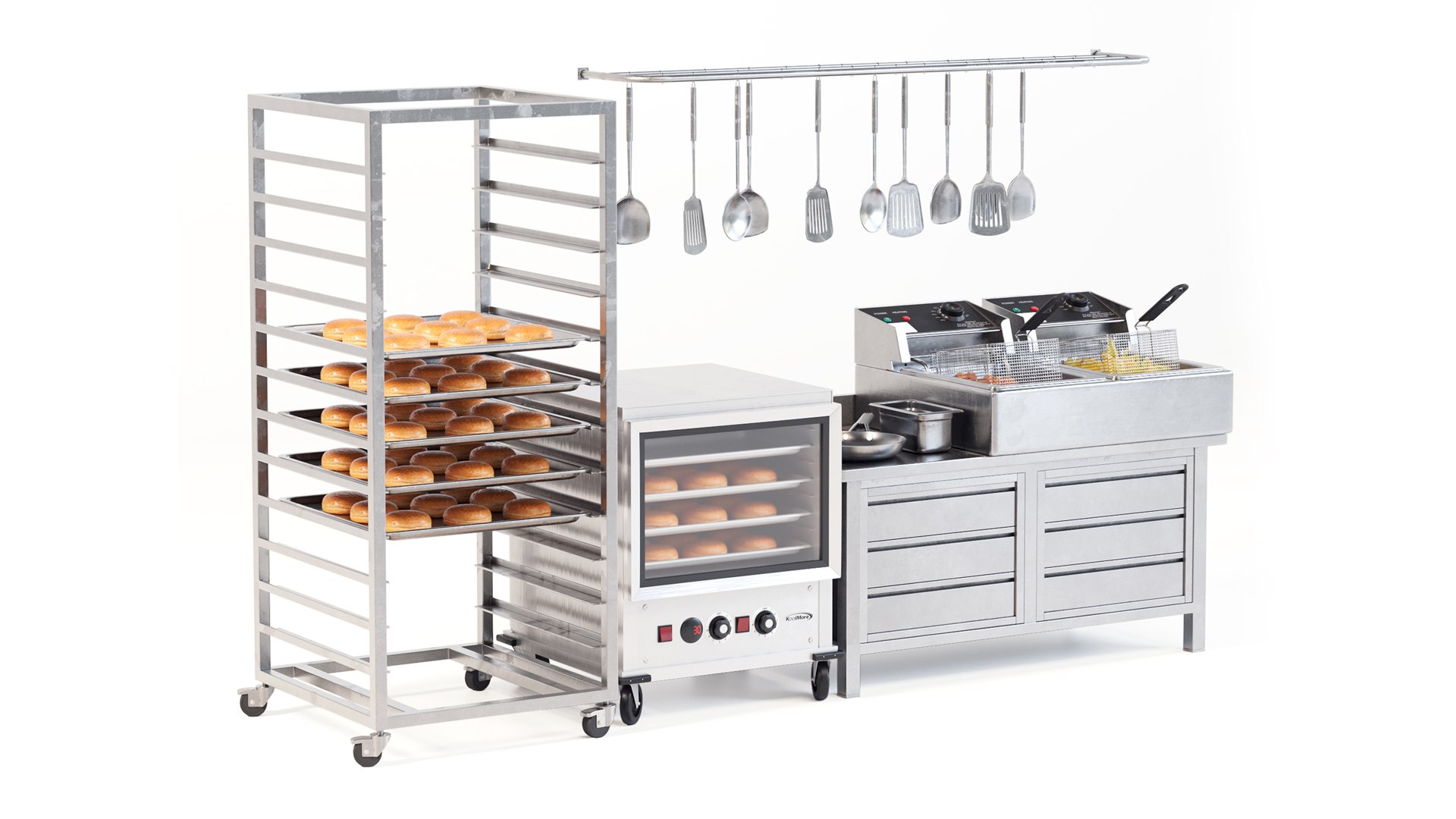 Commercial Kitchen Set 01 Model - TurboSquid 2345779
