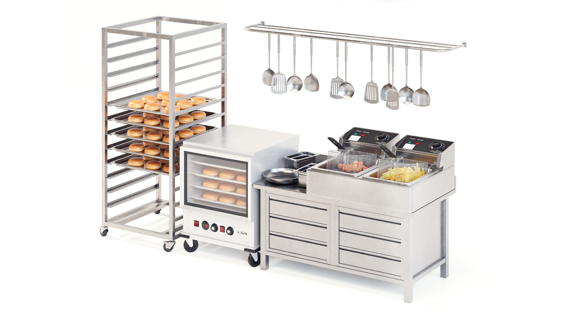 Commercial Kitchen Set 01 Model - TurboSquid 2345779