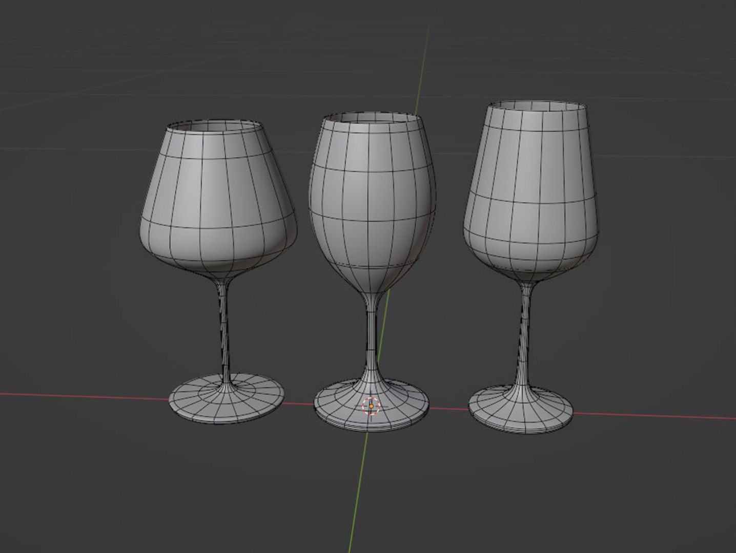 Wine Glasses Set 01 Model - TurboSquid 2108342